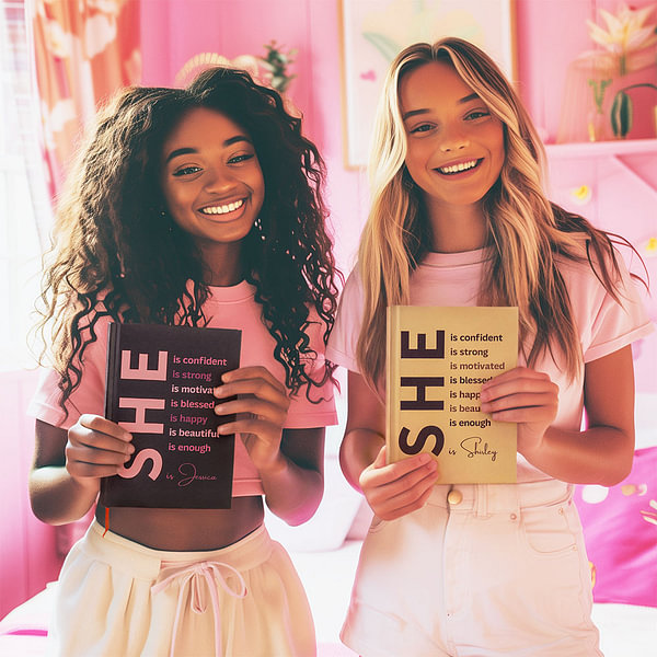 Personalized She Is Me Self Care A5 Name Journal Hardcover Notebook ...