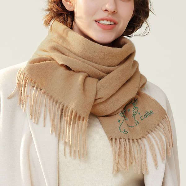 Personalized Hand-drawn Style Constellations Scarf with Embroidered ...