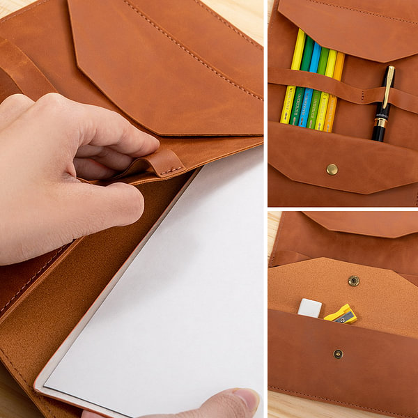 Personalised Birth Flower Name Cartoon A5 Sketchbook Notebook Leather ...