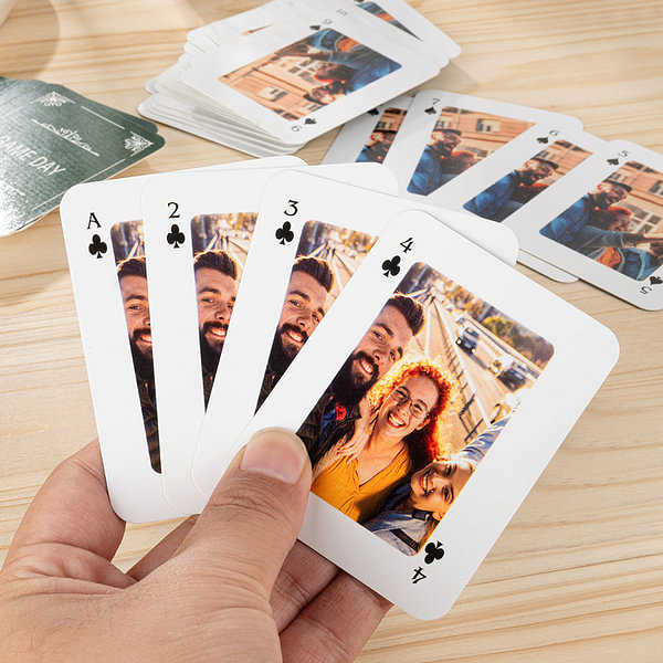 Personalized Photo Playing Cards with Text 54 Card Deck Board Game ...