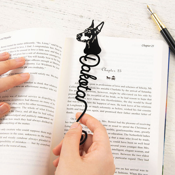 Personalized Cute Pet Dog Face Bookmark with Name School Office Reading ...