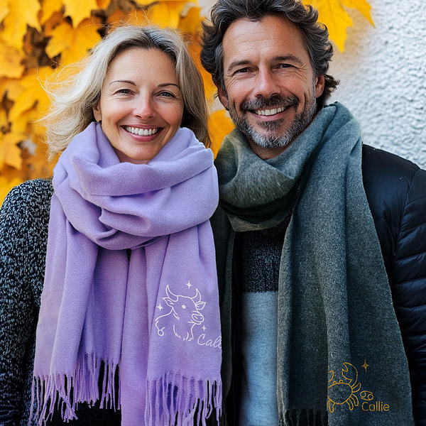 Personalized Hand-drawn Style Constellations Scarf with Embroidered ...