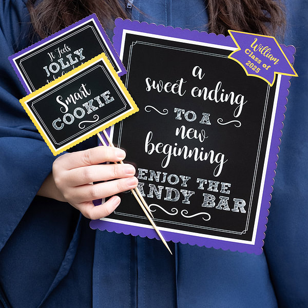 Personalized Graduation Candy Bar Sign Set of 16 Dessert Food Label ...