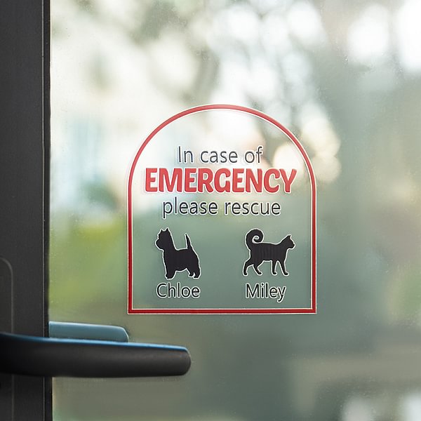 Personalized In Case of Emergency Pet Inside Rescue Waterproof Vinyl ...