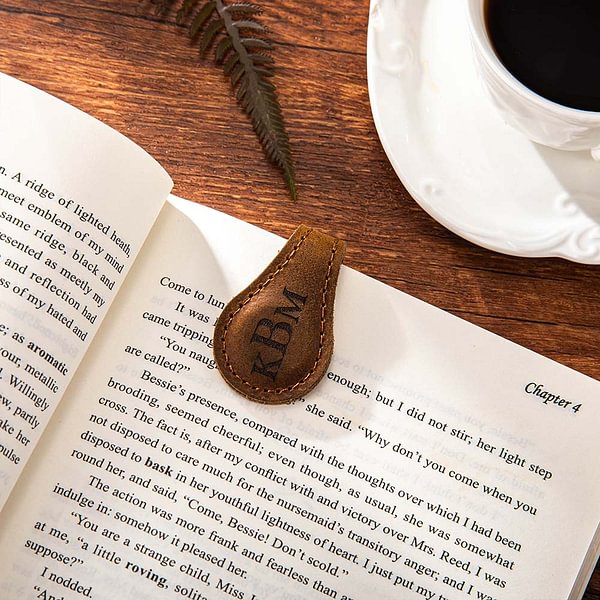 Personalized Magnetic Leather Bookmark Clip with Initial Monogram ...