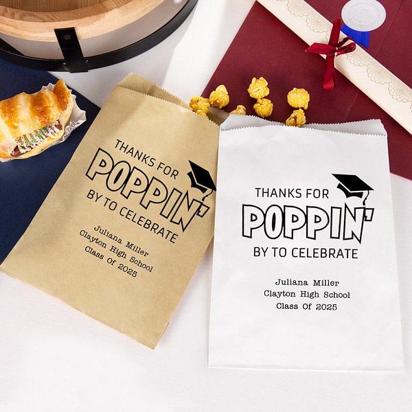 Personalised Thanks for Poppin Food-Grade Popcorn Biscuit Bags with ...