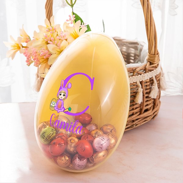 Personalized Cartoon Easter Bunny Character Fillable Easter Egg with ...
