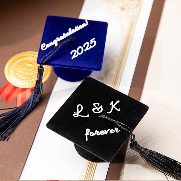 Personalized Class of 2025 Graduation Cap Design Ring Box with Name and ...
