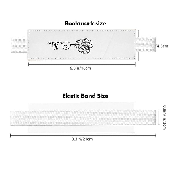 Personalized Birth Flower Name Leather Bookmark Band with Pen Pocket ...