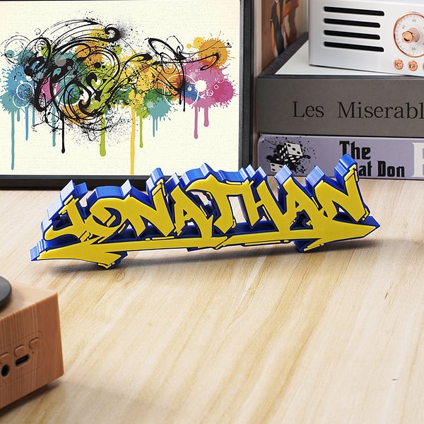 Personalised Multicolor 3D Printed Graffiti Name Plate Desk Decor ...