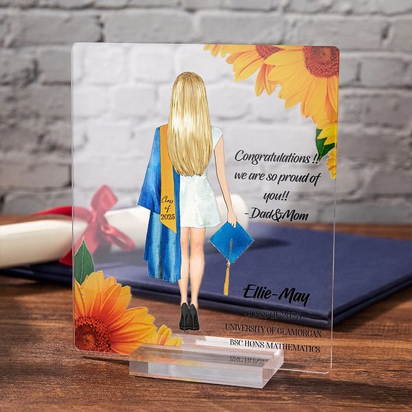 Personalized Graduation Girl Boy Acrylic Plaque Floral Keepsake with ...