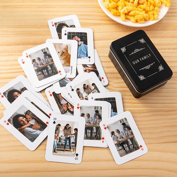 Personalized Photo Playing Cards with Text 54 Card Deck Board Game ...