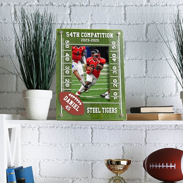 Personalized Football Player Photo Frame with Name and Text Graduation ...