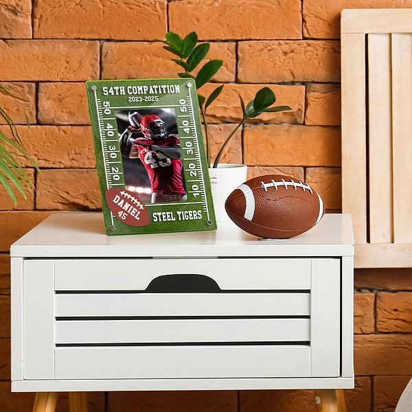 Personalized Football Player Photo Frame with Name and Text Graduation ...