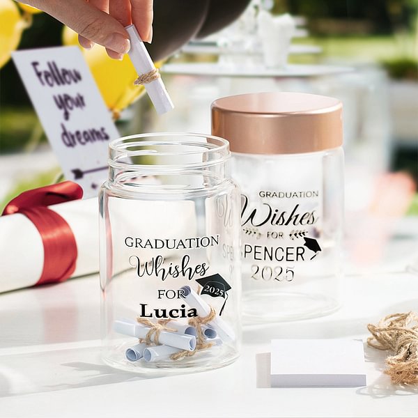 Personalized Graduation Jar Advice & Wishes Glass Bottle Message In a ...
