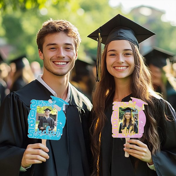 Personalized Multicolor 2025 Grad Graduation Photo Fan with Name Photo ...