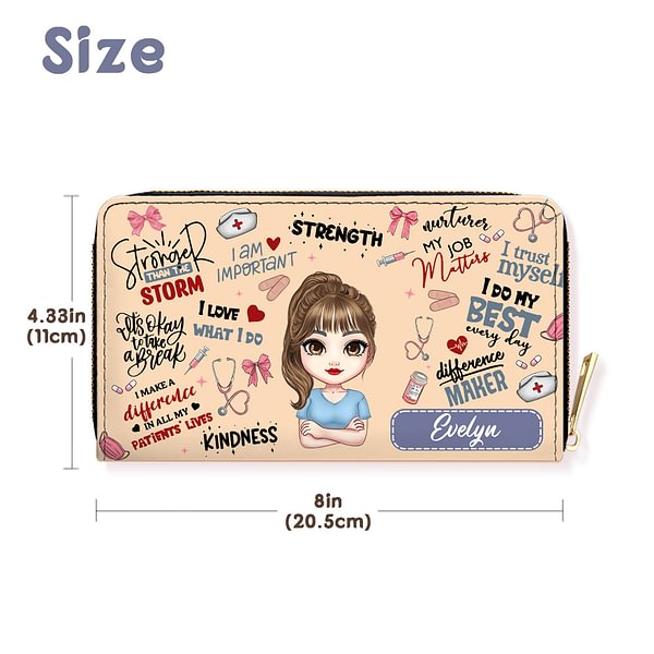 Personalized Cartoon Medical Element Leather Name Handheld Wallet with ...