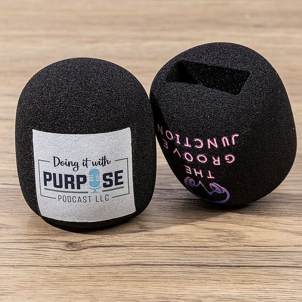 Personalised Microphone Foam Cover with Photo Logo Set of 2 Birthday ...